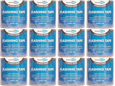 Bond It Flashing Tape 150mm x 10Metres, Black, BDF004 (Pack of 12 ...