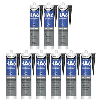 Bond It HA6 High Modulus Marine Silicone Sealant - 9x Black, 310ml ...