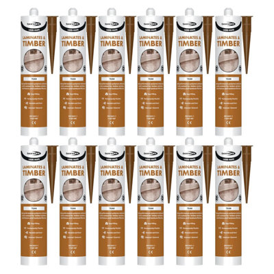 Bond It LAMI-MATE Flexible Sealant & Gap-Filler - 12x Teak, 285ml ...