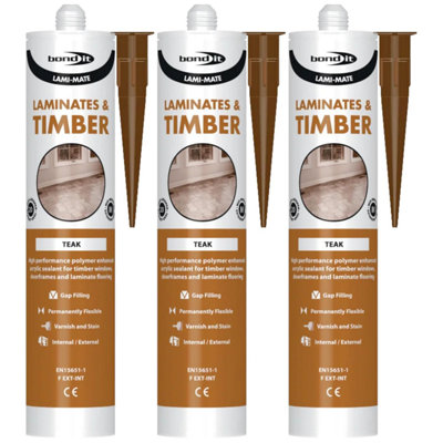 Bond It LAMI-MATE Flexible Sealant & Gap-Filler - 3x Teak, 285ml ...