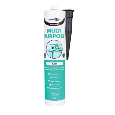 Bond It Multi-Mate GP Multi Purpose Silicone Sealant EU3 Black | DIY at B&Q