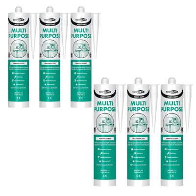 Bond It Multi-Mate High Modulus Silicone Sealant - 6x Translucent 285ml ...