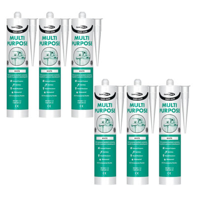 Bond It Multi-Mate High Modulus Silicone Sealant - 6x White, 285ml ...
