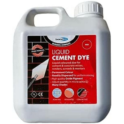 Bond It Red Liquid Cement Dye 1L | DIY at B&Q