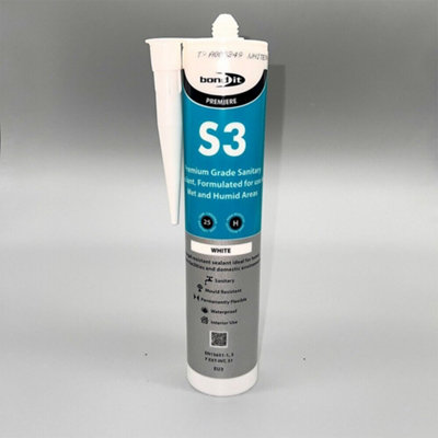 Bond It S3 Bathroom Sanitary Premium Grade Silicone White 310ml