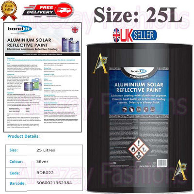 Bond It Solar Reflective Aluminium Roof Repair Bitumen Based Paint 25L