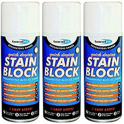 Bond It Stain Block Spray, White Satin BDSB400(N) (Pack of 3) | DIY at B&Q