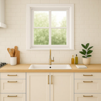 Bone Gloss Metro Tiles (50 Pack-1 Box-1m2 Coverage)-Kitchen-Premium ...