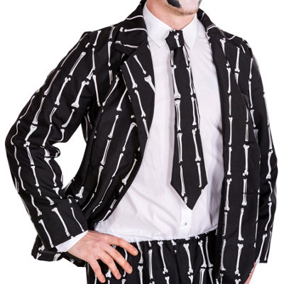 Bone Suit - Halloween fancy dress costume for men 300045 - black XL