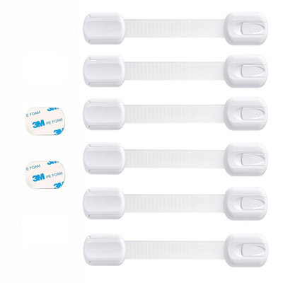 Booboo (6 Pack) Child Safety Cupboard Door Strap Locks Baby Proof Your ...