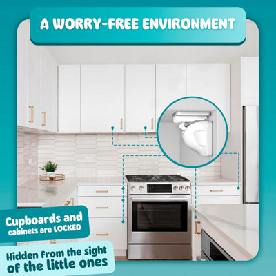 Booboo Magnetic Child Safety Cupboard Locks for Children x4 Locks + x1 ...