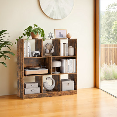 Bookcase, Bookshelf, Freestanding Storage Unit, 8 Open Compartments ...