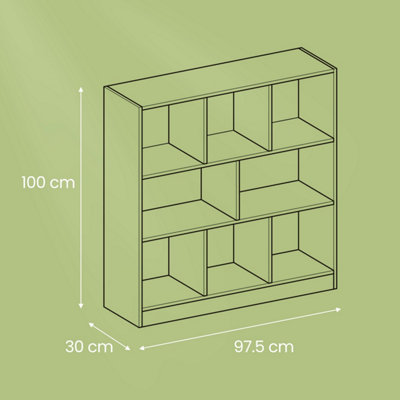 Bookcase, Bookshelf, Freestanding Storage Unit, 8 Open Compartments ...