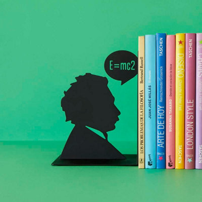 Bookend Decorative Einstein Quote Silhouette Upright Book Ends For ...