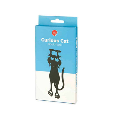 Bookmark Curious Cat Metal Black For Cookbooks Reading Books Cute Place ...