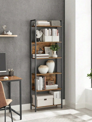 Bookshelf 6 Shelf Unit Bookshelf Steel Construction For Living Room ...