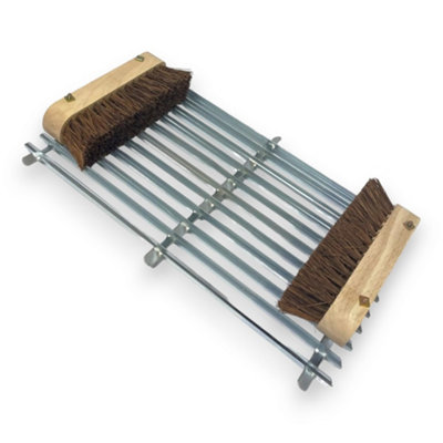 Boot Scraper Galvanised Steel C/W Two Brushes | DIY at B&Q