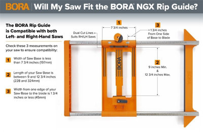 BORA NGX Circular Saw Straight Edge Cut Plate Jig Guide Rail Rip Guide ...