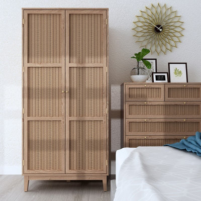 Bordeaux 2 Door Wardrobe - MDF - L55.7 x W85 x H181 cm - Oak