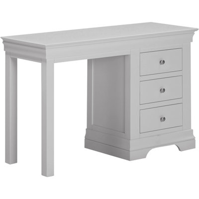 Bordeaux 3 Drawer Dressing Table Pebble Grey (Fully Assembled )