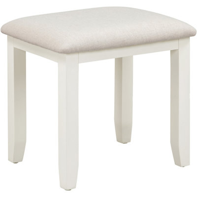 Bordeaux Dressing Table Stool Ivory and Oat Fabric (Fully Assembled )