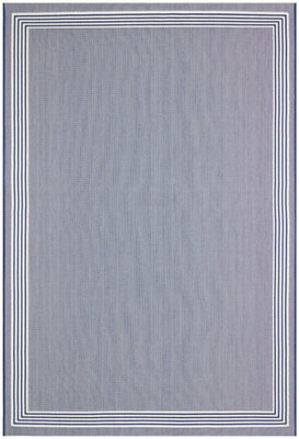 Bordered Blue Modern Easy To Clean Dining Room Rug-160cm x 230cm | DIY ...