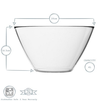 Bormioli Rocco Basic Glass Kitchen Mixing Bowl - 4 Litre