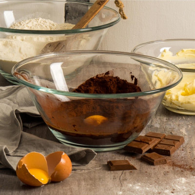 Bormioli Rocco Mr Chef Glass Nesting Mixing Bowl - 2.5 Litres - Pack of 6