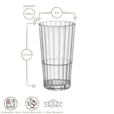 Bormioli Rocco Oxford Bar Stacking Highball Glasses - 395ml - Clear ...