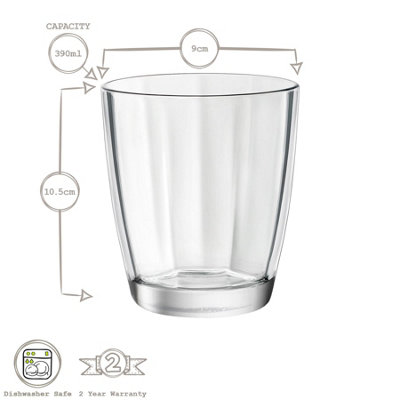 Bormioli Rocco Pulsar Double Old Fashioned Glasses - 390ml - Clear - Pack of 6
