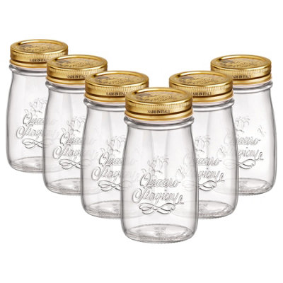 Bormioli Rocco Quattro Stagioni Glass Bottles with Screw Top Lid ...