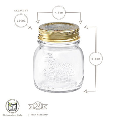 Bormioli Rocco Quattro Stagioni Glass Storage Jars - 150ml - Pack of 3