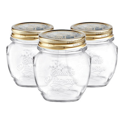 Bormioli Rocco Quattro Stagioni Glass Storage Jars - 300ml - Pack of 3