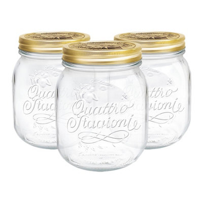 Bormioli Rocco Quattro Stagioni Glass Storage Jars - 700ml - Pack of 3