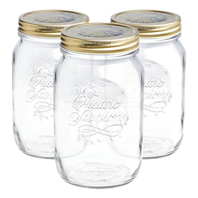 Buy Bormioli Rocco - Quattro Stagioni Mason Jars - 1.5 Litre - Pack of ...