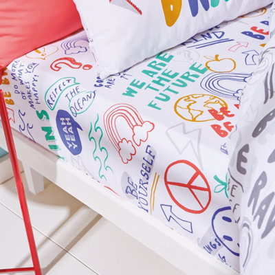 Born To Bedroom Born To Be Brave Fitted Sheet 25cm Depth Bright | DIY ...
