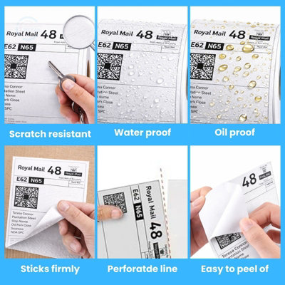 Bortaberg Direct Thermal Labels 101x152mm 4"x6" White Permanent ...