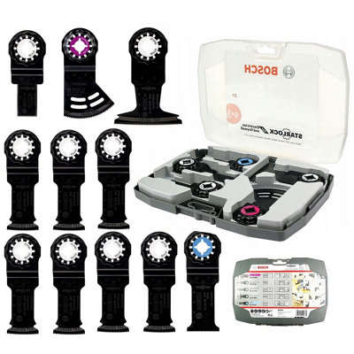 Bosch 11 Piece Starlock Multi Tool Carbide Blade Set Long Life BIM ...