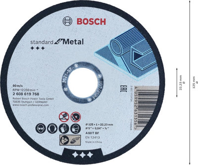 Bosch 125mm 5" Thin Slit Cutting Discs 1mm Wheel Metal Steel Stainless ...