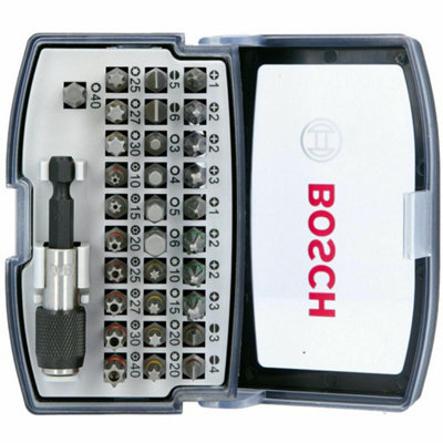 Bosch 2607017319 32 Piece Screwdriver Drill Bit Set Colour Coded ...