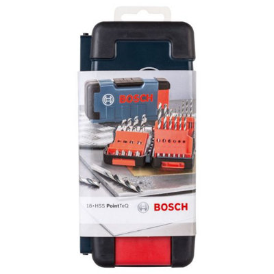 BOSCH 2608577350 18 Piece HSS Metal, Wood and Plastics Drill Bit Set 1 ...