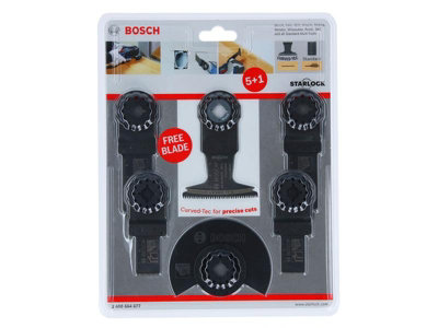 Bosch 2608664677 6 Piece Universal Starlock Multi Tool Blade Set Wood Metal HCS