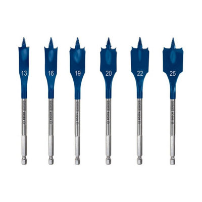 Bosch 2608900333 EXPERT Self Cut Speed Spade Drill Bit Set, 6 Piece ...