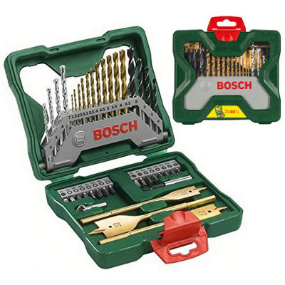 Bosch 40 Piece X-Line Drill Screwdriver Bit Set 2607019600 Wood Masonry ...