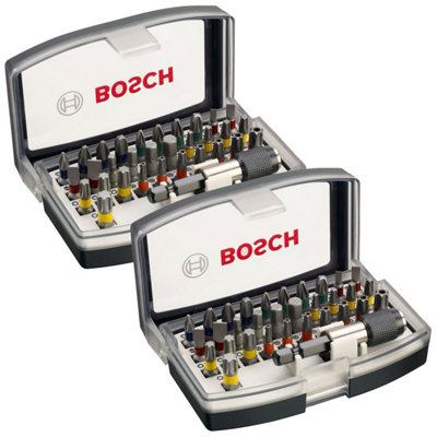 Bosch 64 Piece Screwdriver Drill Bit Set Colour Coded Magnetic Holder ...