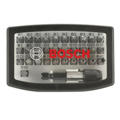Bosch 64 Piece Screwdriver Drill Bit Set Colour Coded Magnetic Holder ...