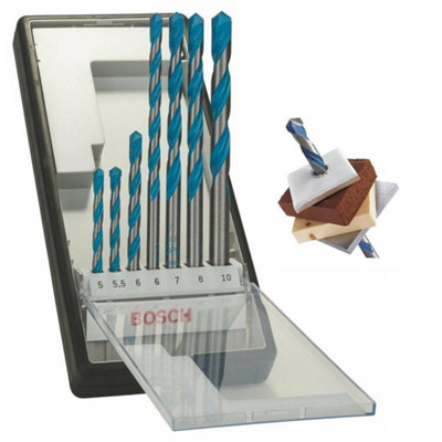 Bosch 7 Piece Robust Line Multi Tile Multi Purpose Masonry Wood Drill ...
