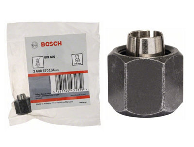 BOSCH 8mm Collet with Nut (To Fit: Bosch GKF 600 Palm Router) | DIY at B&Q