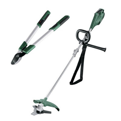 Bosch Corded 240v Cutter Grass Line Strimmer Trimmer + Long Handled Loppers