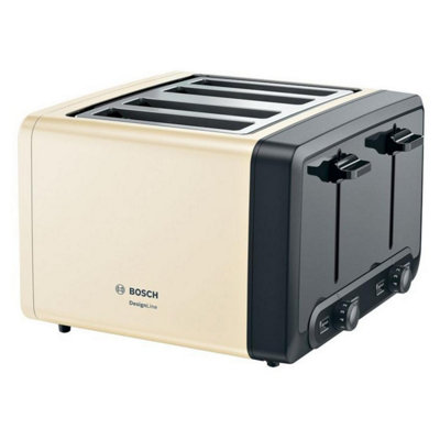 Bosch DesignLine Plus TAT4P447GB Stainless Steel 4 Slot Toaster - Cream ...